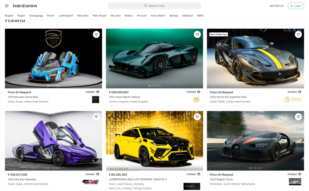 「高級車からヨットまで、夢のコレクション」富裕層向けのショッピングサイト「JamesEdition」がヤバい！ - luxuryclass